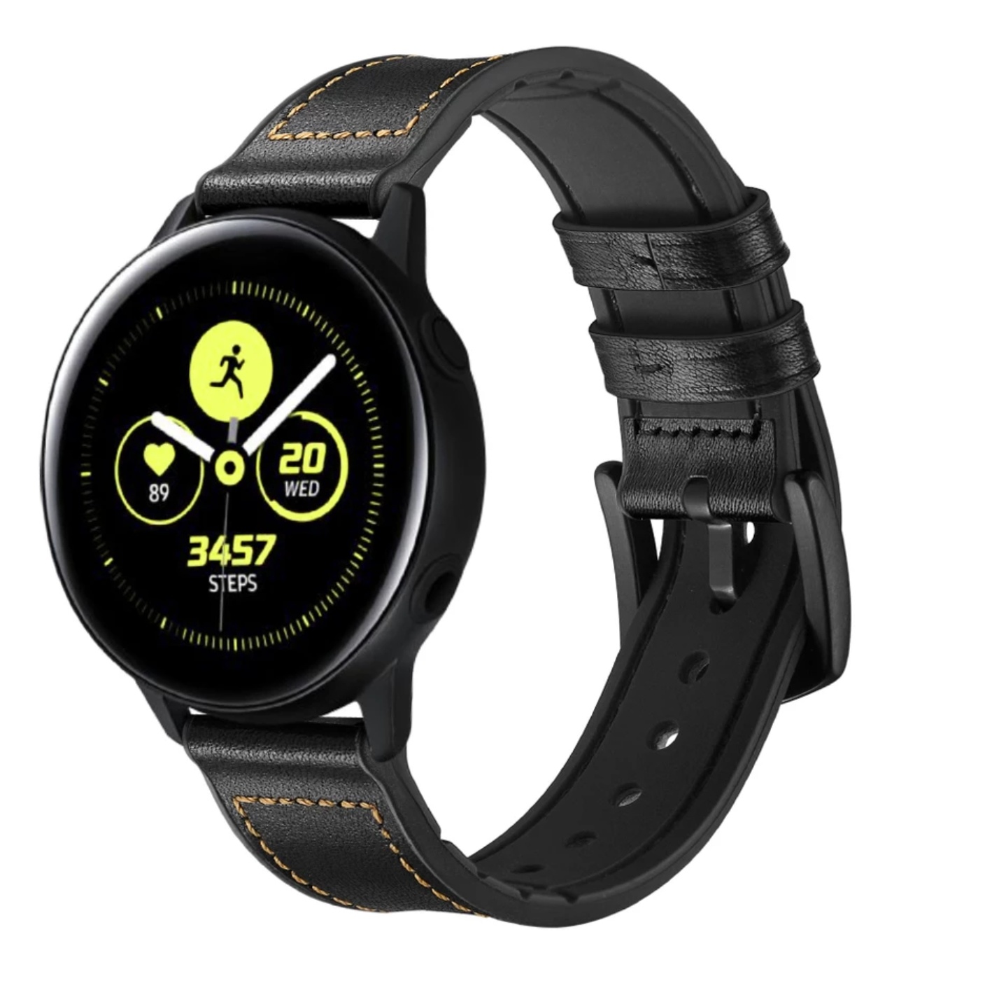 Crna kozna narukvica 20 mm – Smart Watch Narukvice Srbija