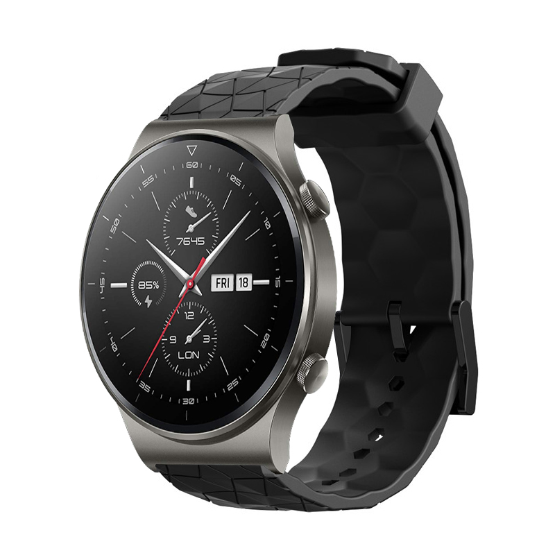 Crna silikonska narukvica 22 mm Huawei Watch GT/GT 2 Pro/GT3/GT 3 pro ...